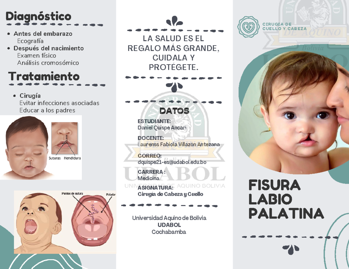 Triptico Labio Leporino - FISURA LABIO PALATINA CIRUGIA DE CUELLO Y ...