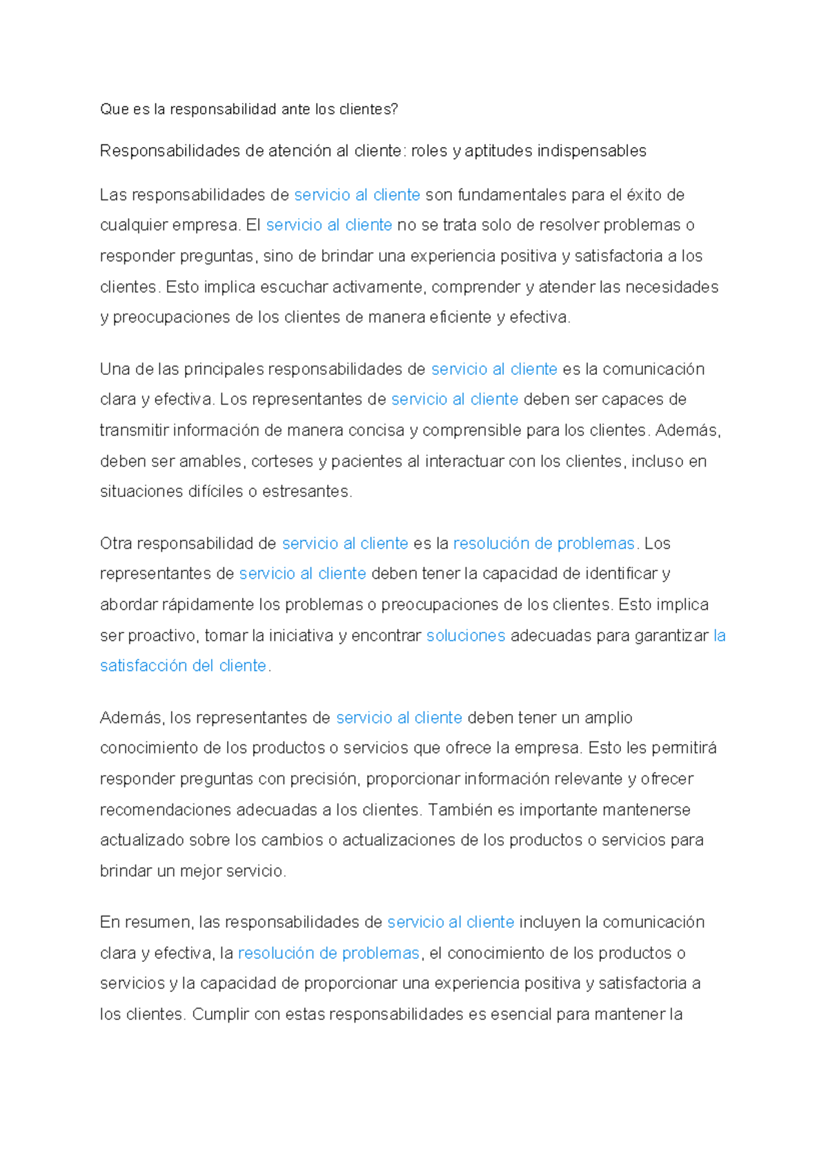 Que es la responsabilidad ante los clientes - Que es la responsabilidad ...