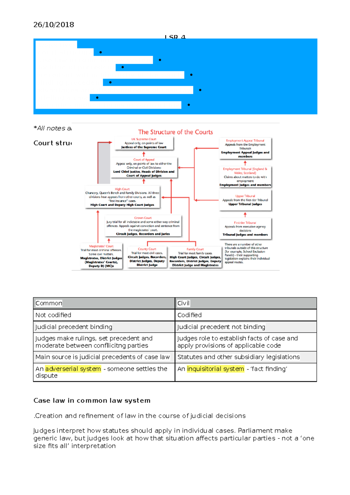 LSR 4 26:10:2018 - court structure case law in common law system ...