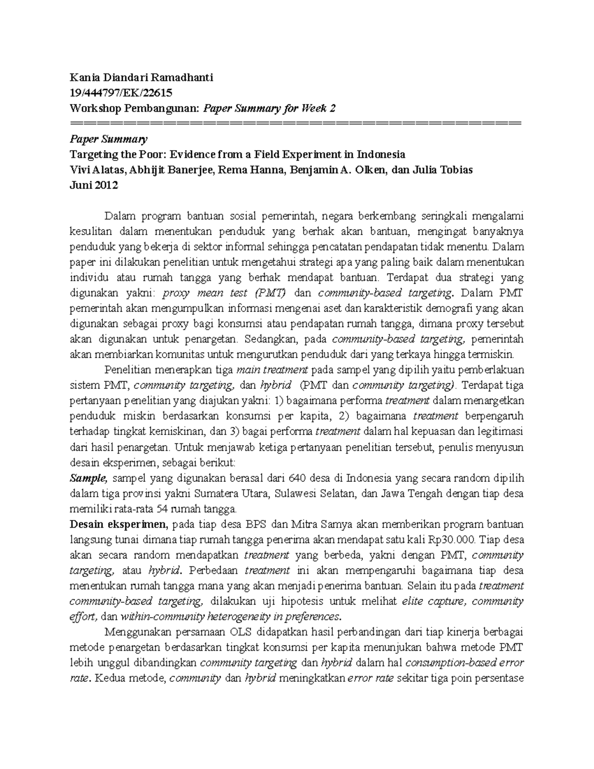 444797 Paper Summary Week 2 - Kania Diandari Ramadhanti 19/444797/EK ...