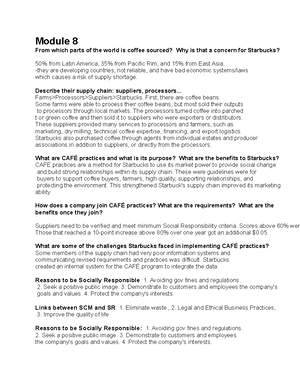 SCM 300 Module 6 - study guide for 6 - Module 6 Supply Chain Goals ...