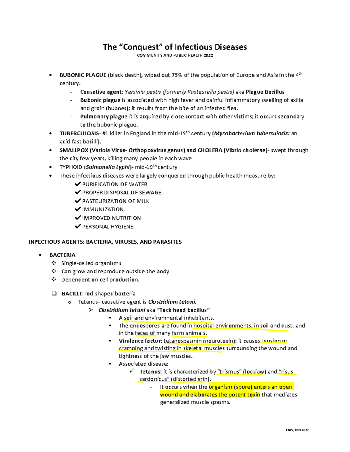 The Conquest of Infectious Diseases - The “Conquest” of Infectious ...