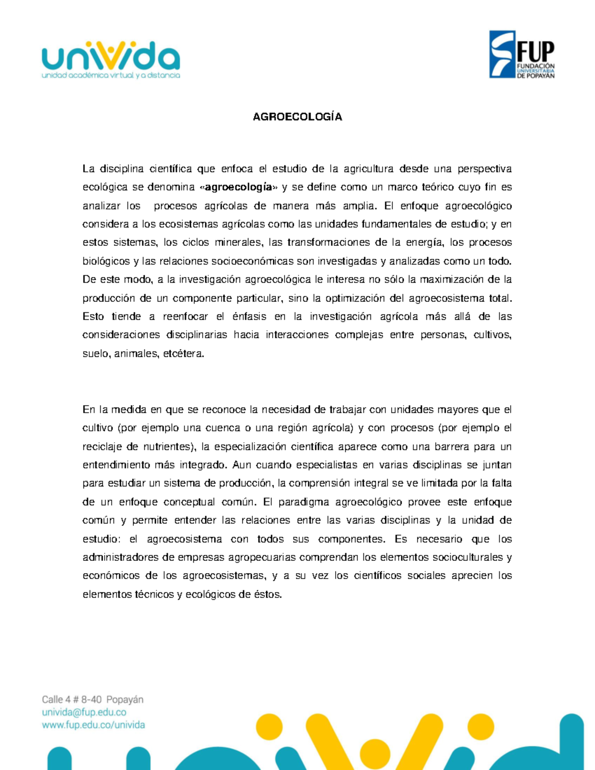 Agroecología - fgbgf - AGROECOLOGÍA La disciplina científica que enfoca ...