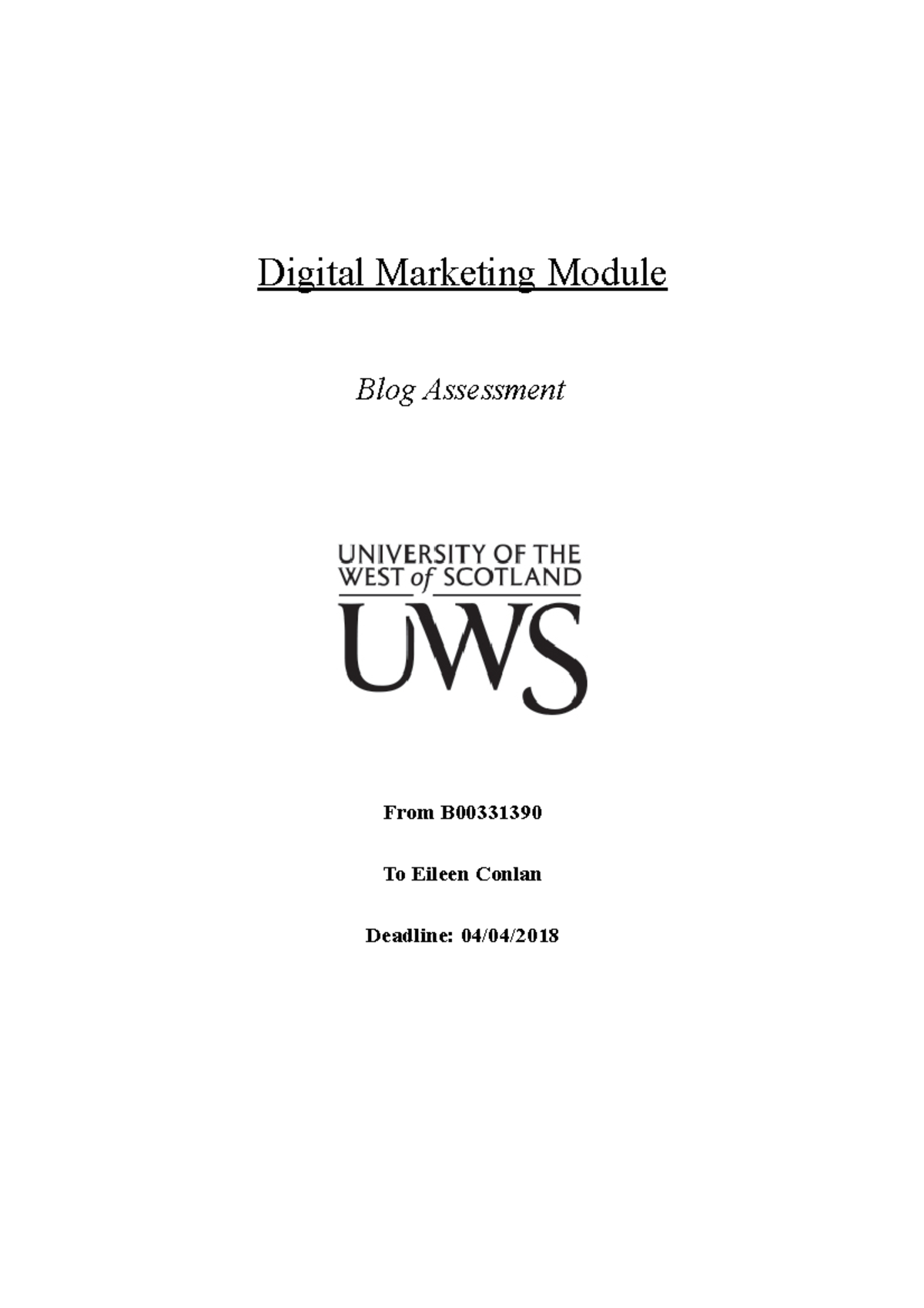 blog assessment - Digital Marketing Module Blog Assessment From ...