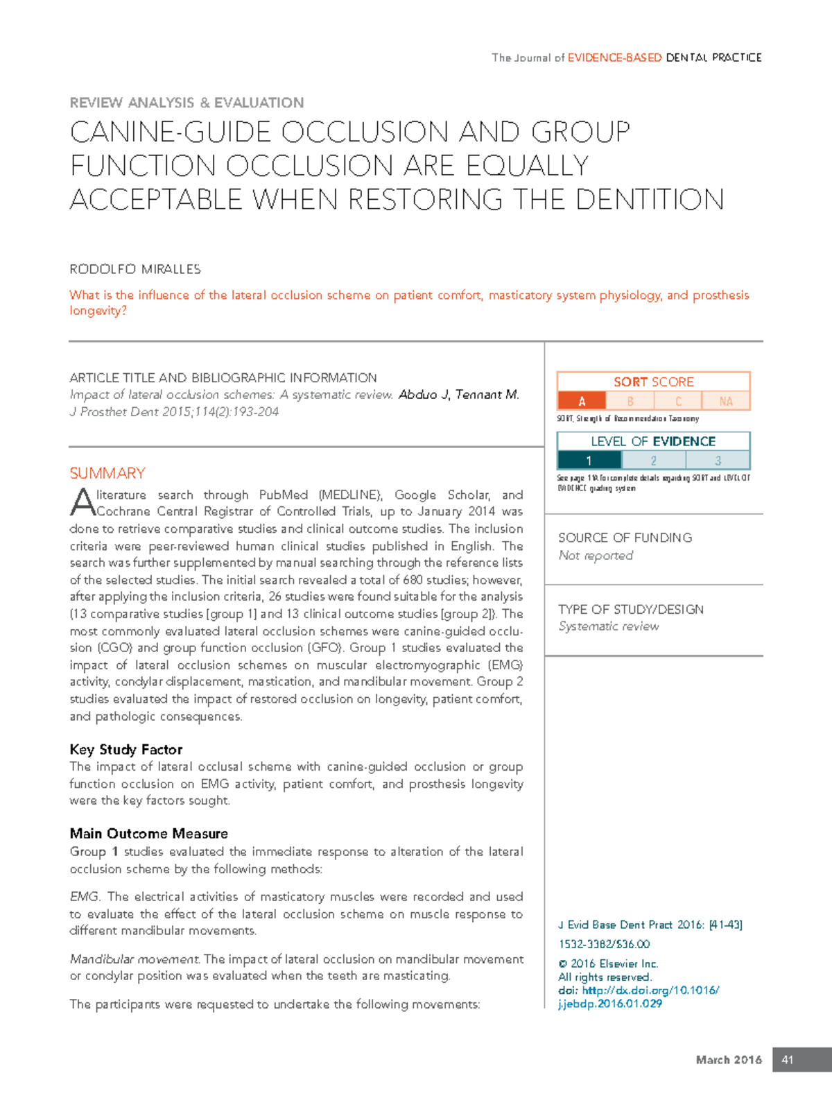 Canine-guide-occlusion - REVIEW ANALYSIS & EVALUATION CANINE-GUIDE ...