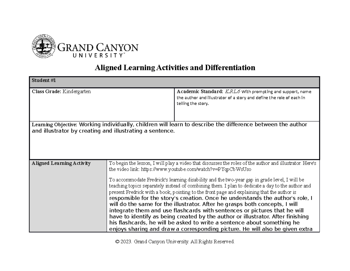 ELM-210-D-T5-Aligned Activities and Differentiation - Aligned Learning ...