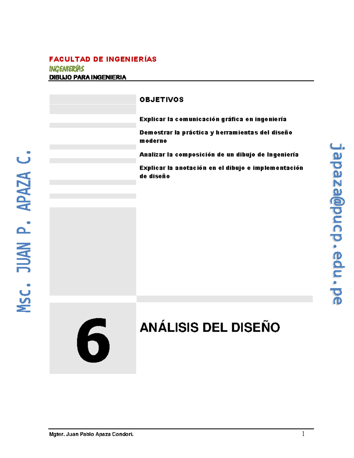 Dibujo Para Ingenieria 07 Analisi Diseño - FACULTAD DE INGENIERÍAS ...