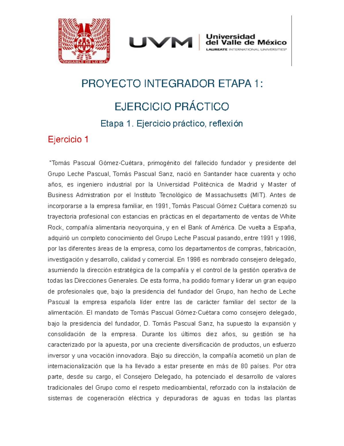 Proyecto integrador etapa 1 - PROYECTO INTEGRADOR ETAPA 1: EJERCICIO PRÁCTICO Etapa 1. Ejercicio ...