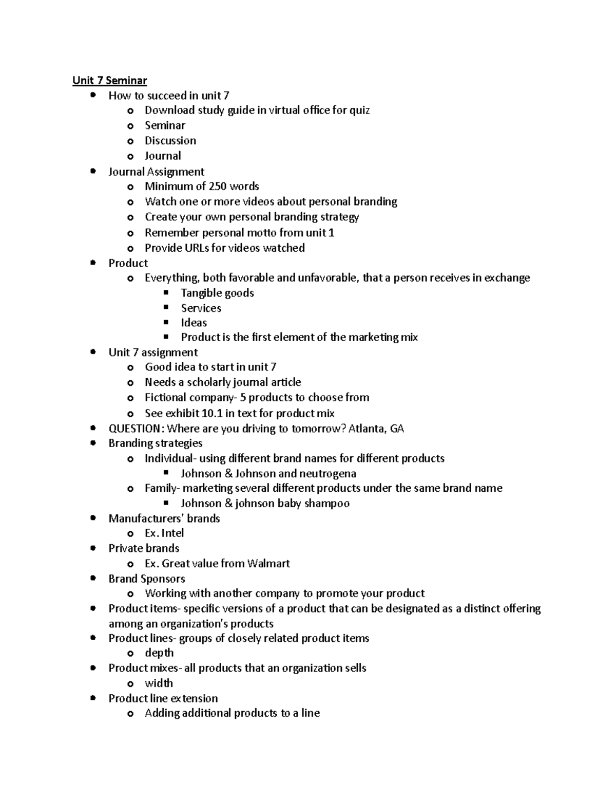 MT219 Unit7Seminar - Lecture notes - Unit 7 Seminar How to succeed in ...