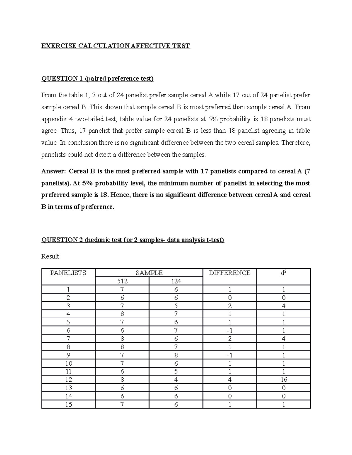 Jawapan Exercise Calculation Affective TEST - EXERCISE CALCULATION ...