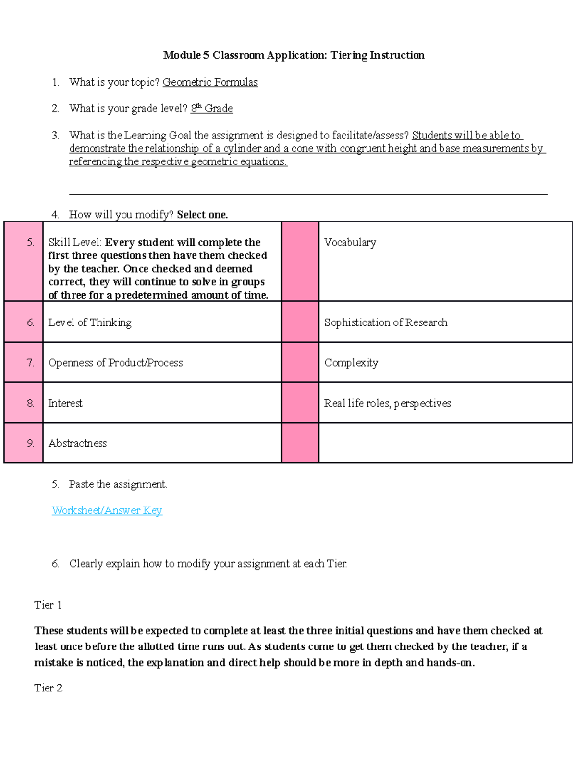 Module 5 Classroom Application - Module 5 Classroom Application ...