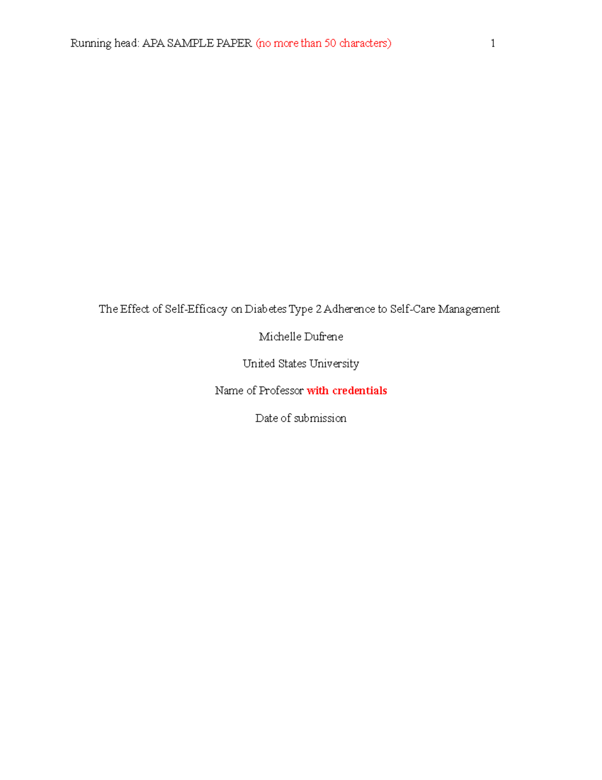 APA Sample Research Paper Level 1 - Running head: APA SAMPLE PAPER (no ...