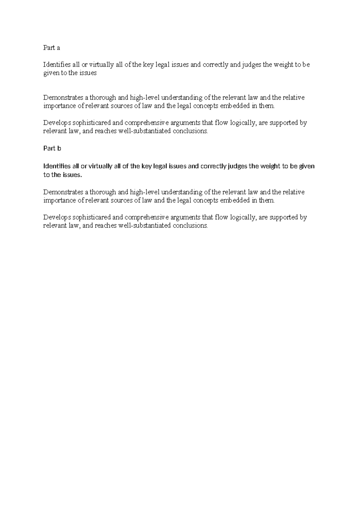 Rubric for contract - Part a Identifies all or virtually all of the key ...