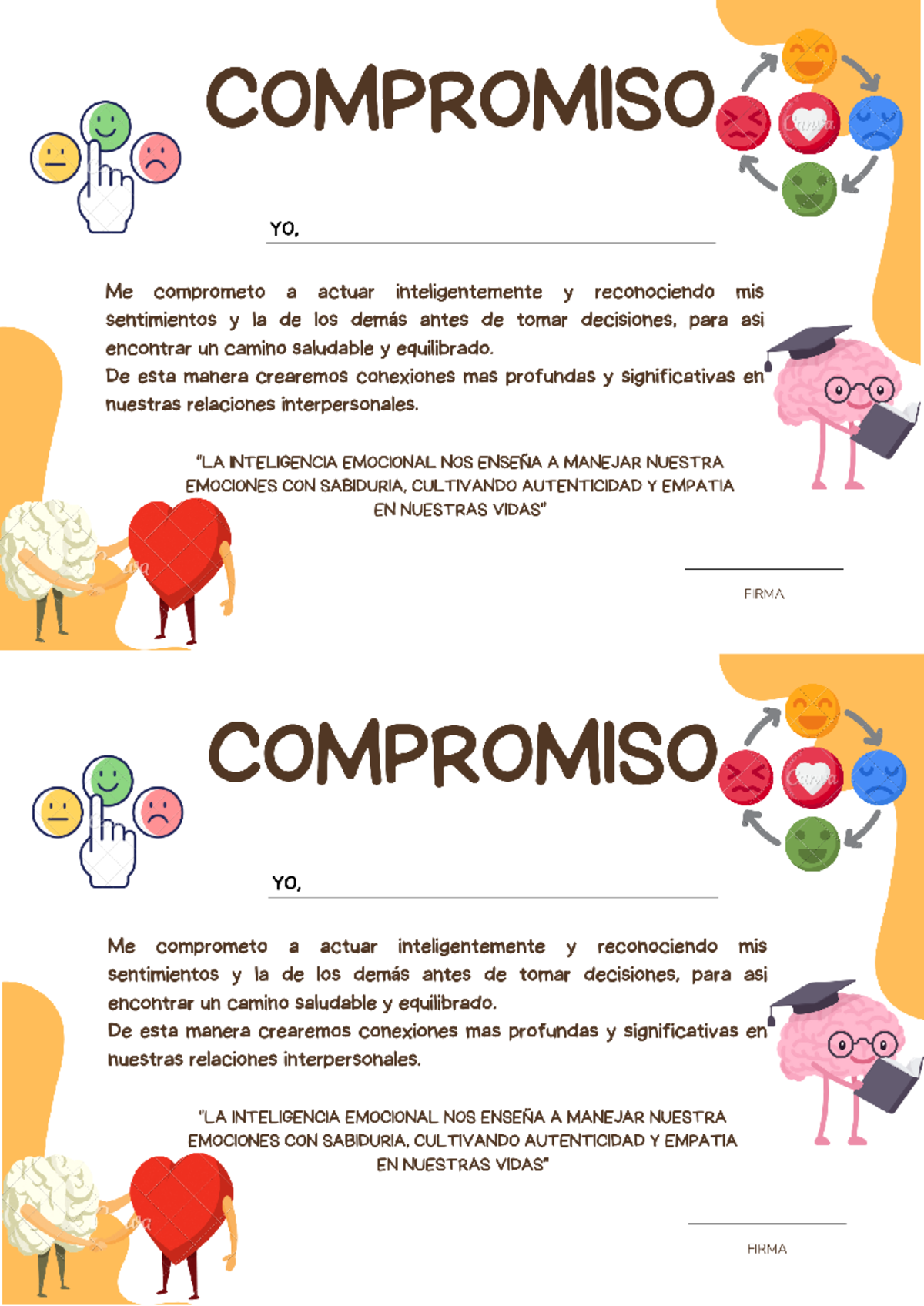 Emociones - COMPROMISO YO, Me comprometo a actuar inteligentemente y ...
