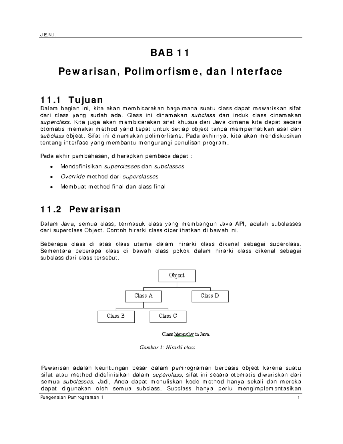 Bab11-Pewarisan, Polimorfisme, dan interface - BAB 1 1 Pe w a r isa n ...