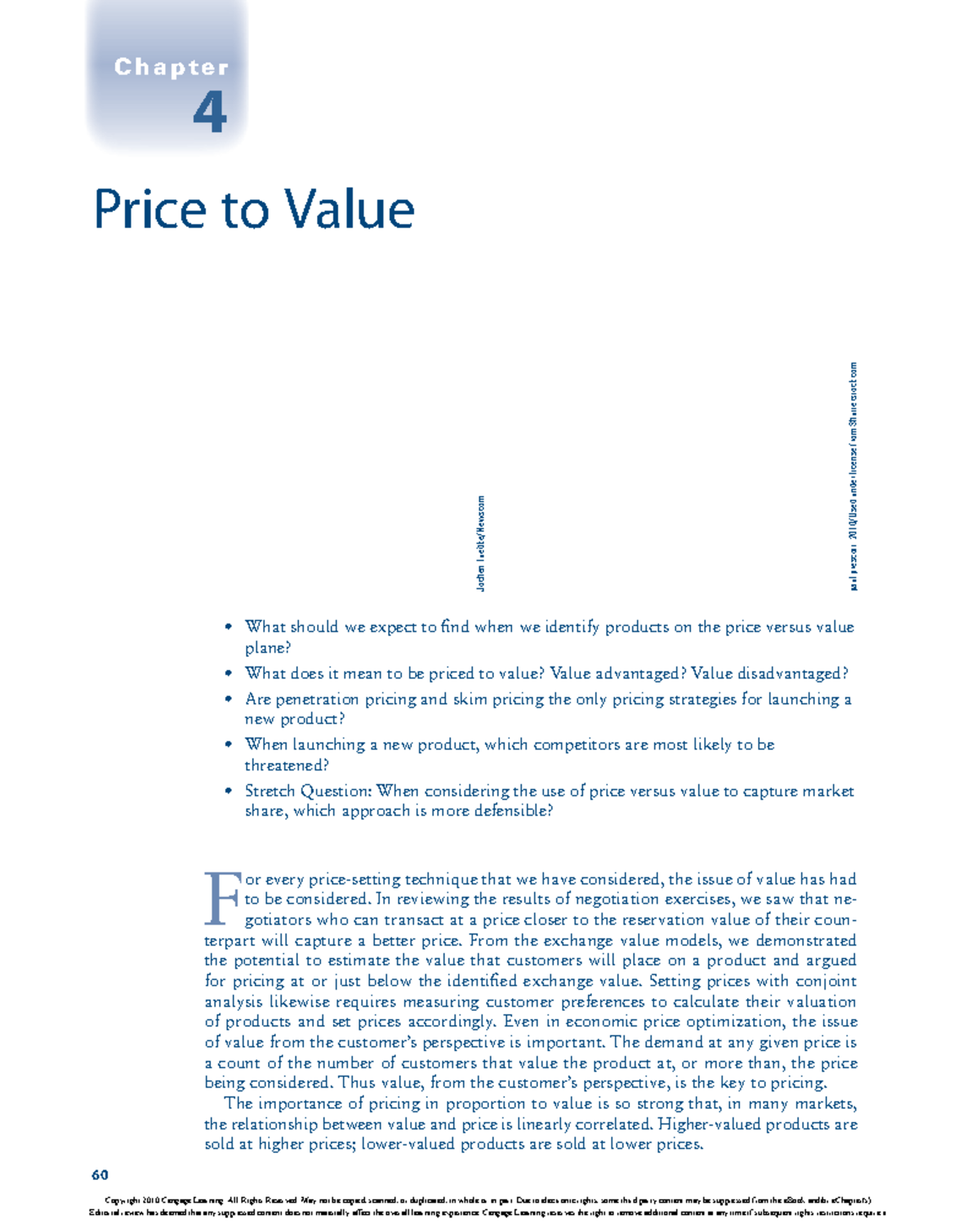 Chapter 4 - Pricing Strategy - 60 C h a p t e r 4 Price to Value What should we expect to nd ...