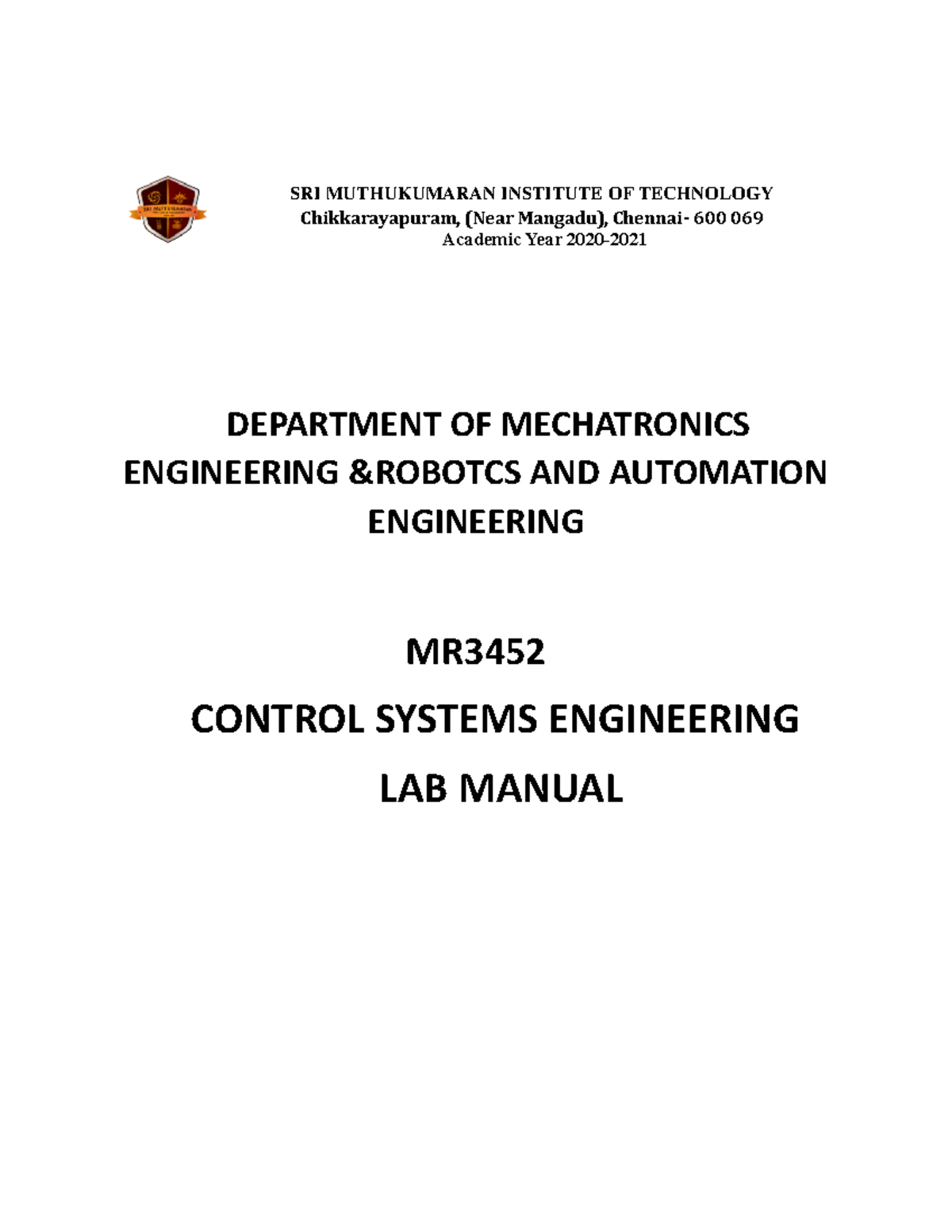 CSE LAB Manual[ 2059] - cse lab manual by santhosh - SRI MUTHUKUMARAN INSTITUTE OF TECHNOLOGY ...
