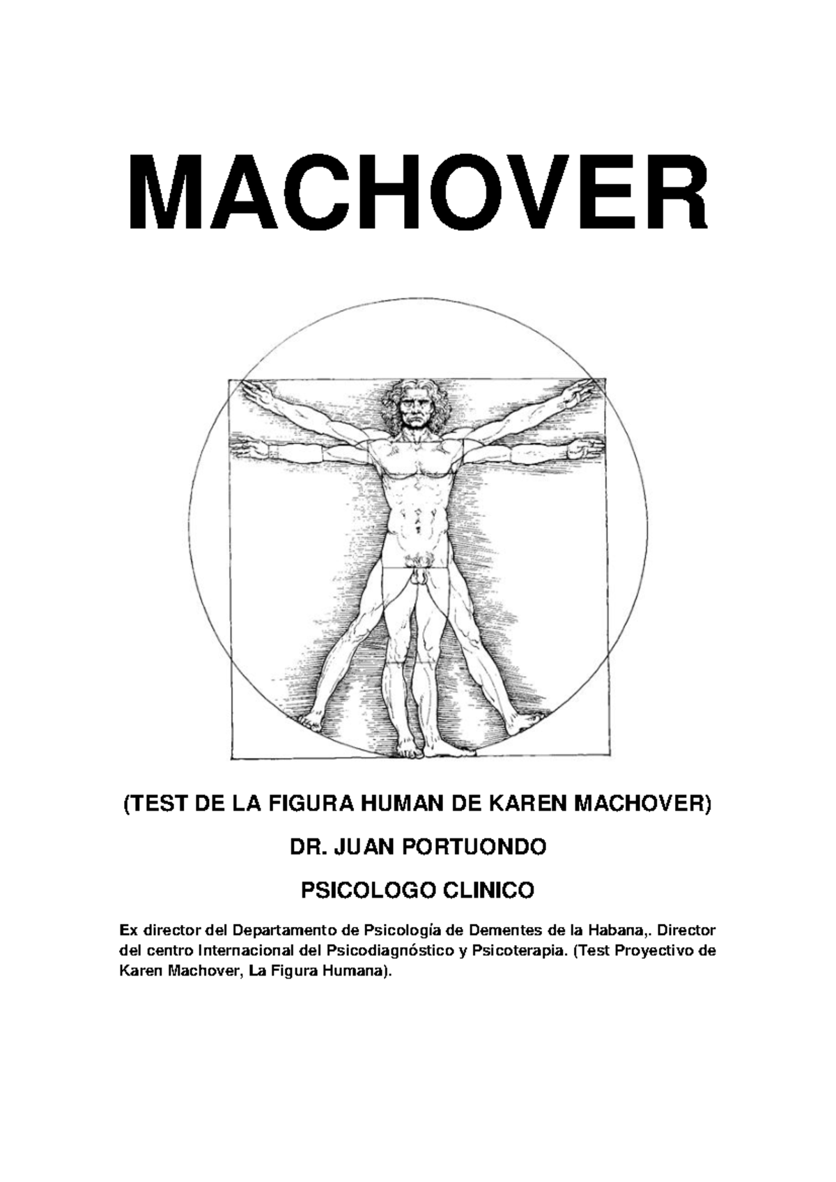 Manual TEST DE LA Figura Human DE Karen Machover - MACHOVER (TEST DE LA ...