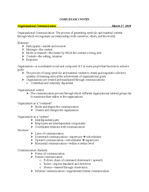 COMS exam 2 study guide - Mary Elizabeth Domenico - Communication in ...