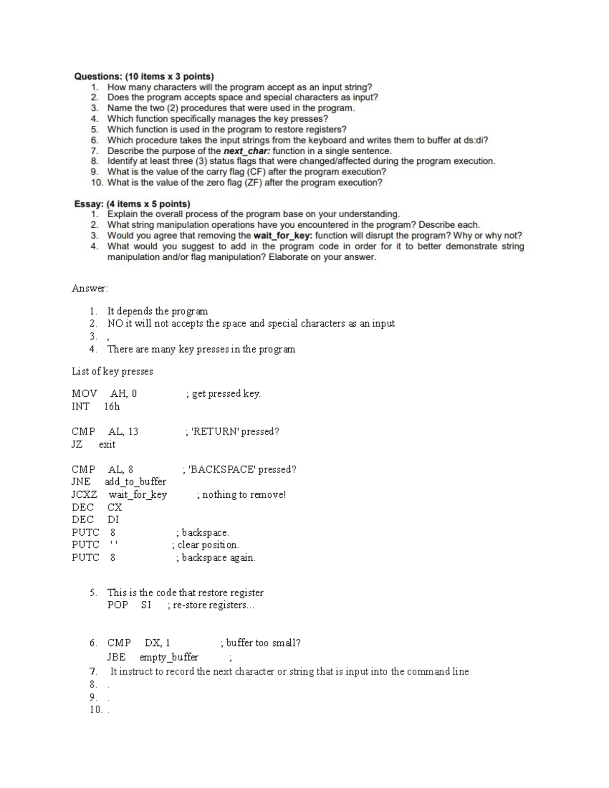 06 - fssffsdfs - Answer: It depends the program NO it will not accepts ...