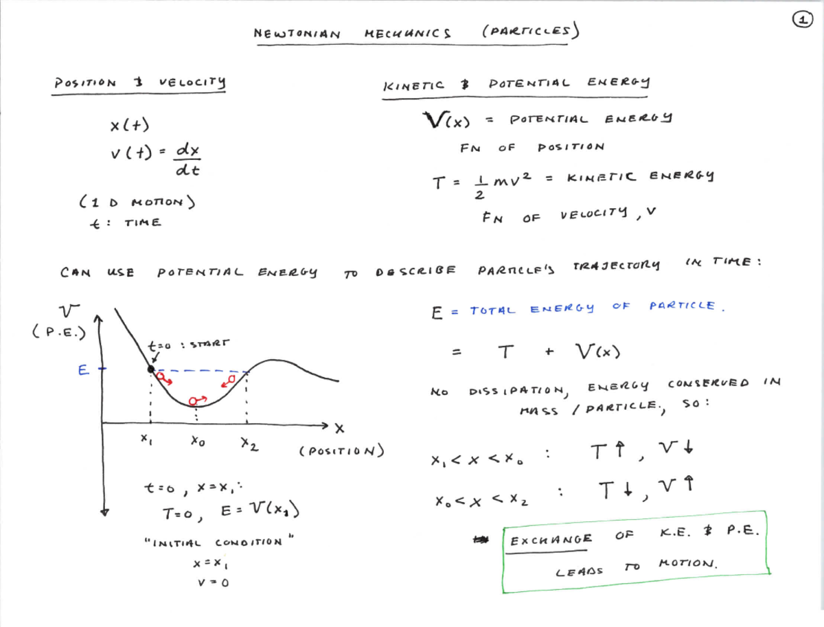 Lecture 1-Newtonian Mechanics - CHEM 4531 - Studocu