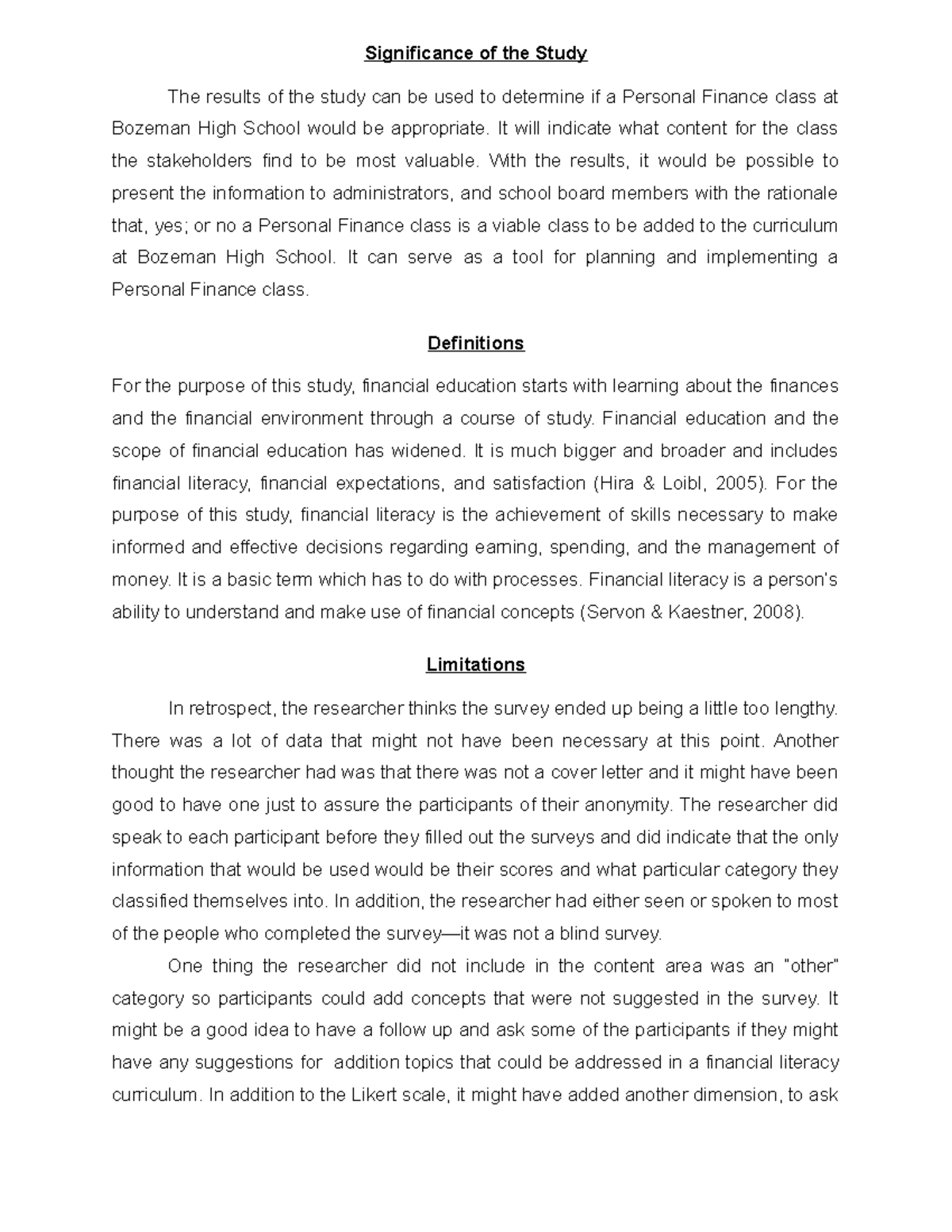 Significance of study and limitation of study - Significance of the ...