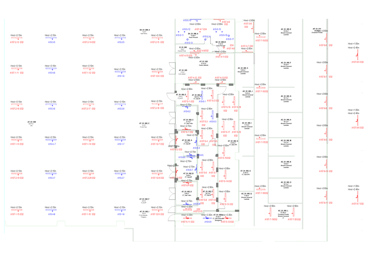 Plano Luminarias PS1 - A107-12-9 L01c A107-5- A107-4- A107-7- A107-5- A107-5- A107-3-6 A107-3 ...