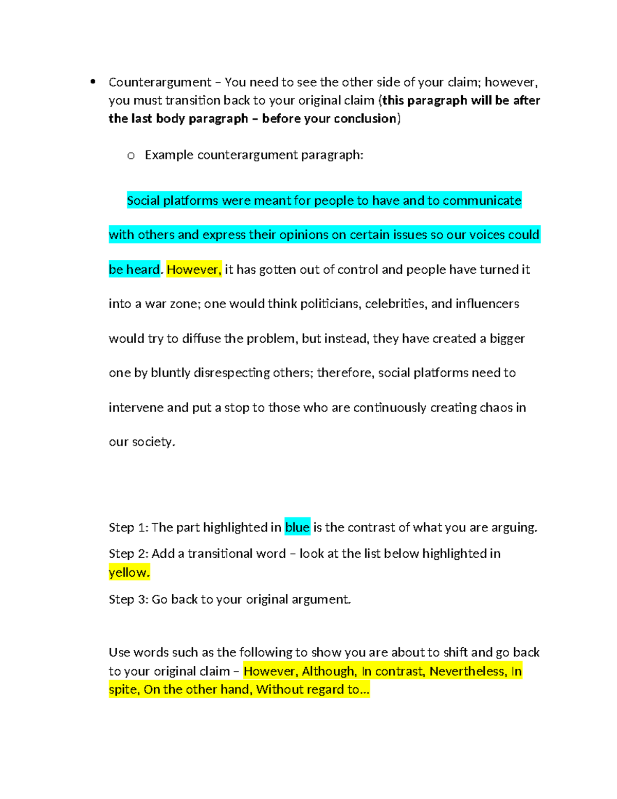 Counterargument Social Issues - Counterargument – You need to see the ...