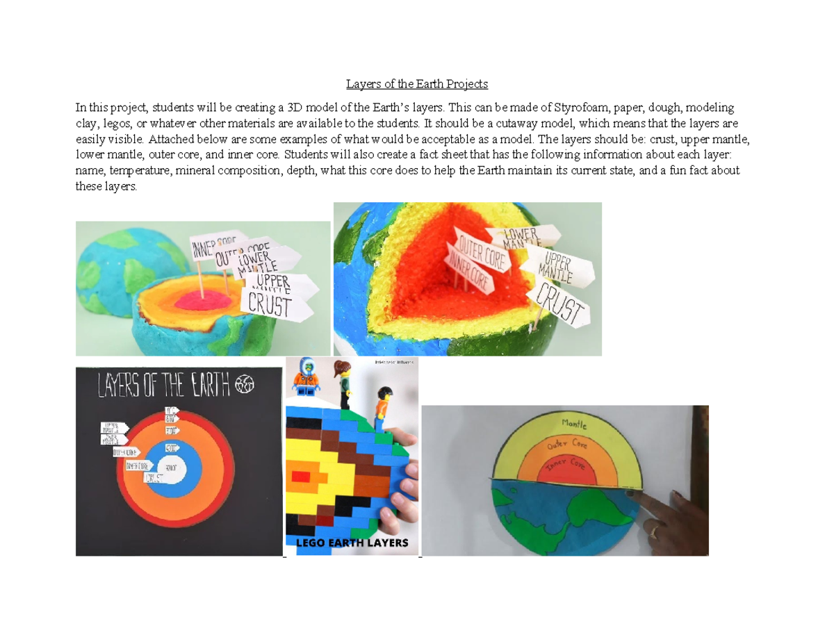 Phys Earth Model - Layers of the Earth Projects In this project ...