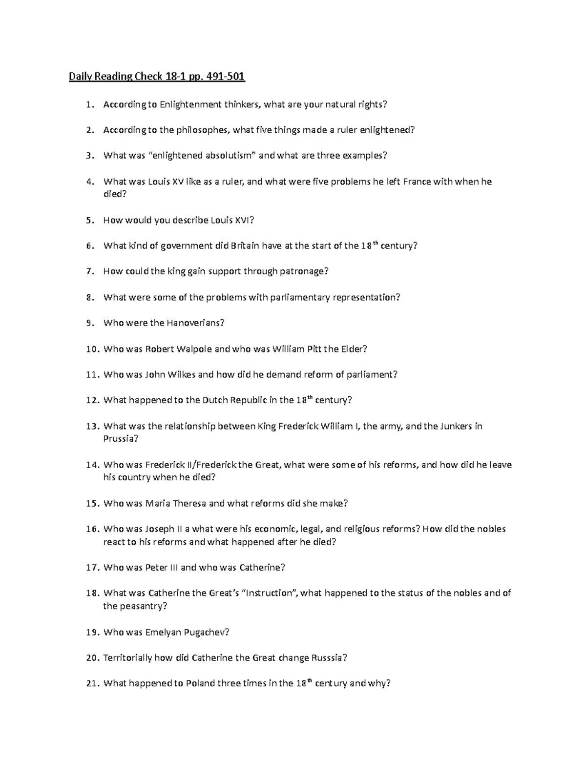 APEuro-Daily Reading Check 18-1pp - Daily Reading Check 18-1 pp. 491 ...