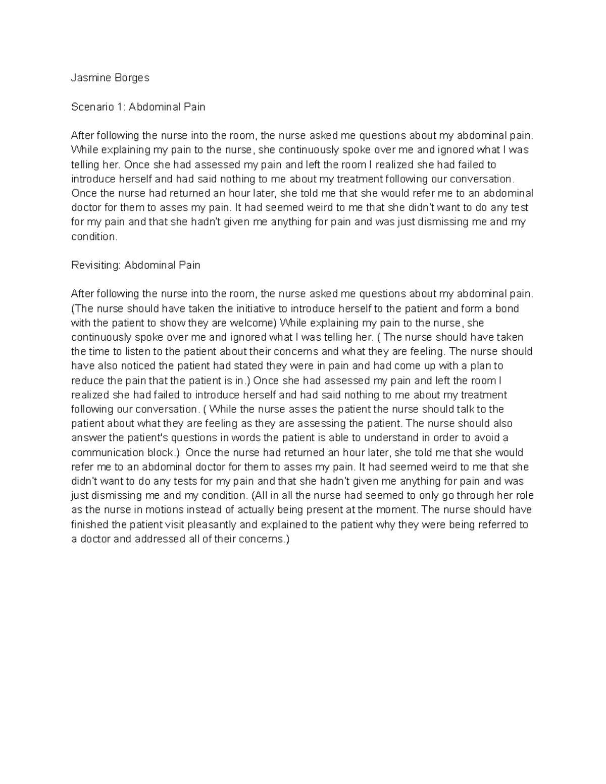 Jasmine Borges - Week 11 activity for class - Jasmine Borges Scenario 1 ...