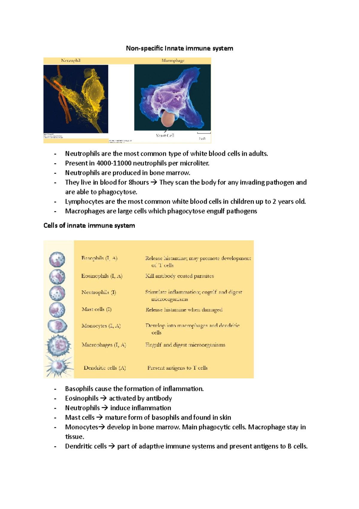 Lecture 2 Innate Immune system - Non-specific Innate immune system ...