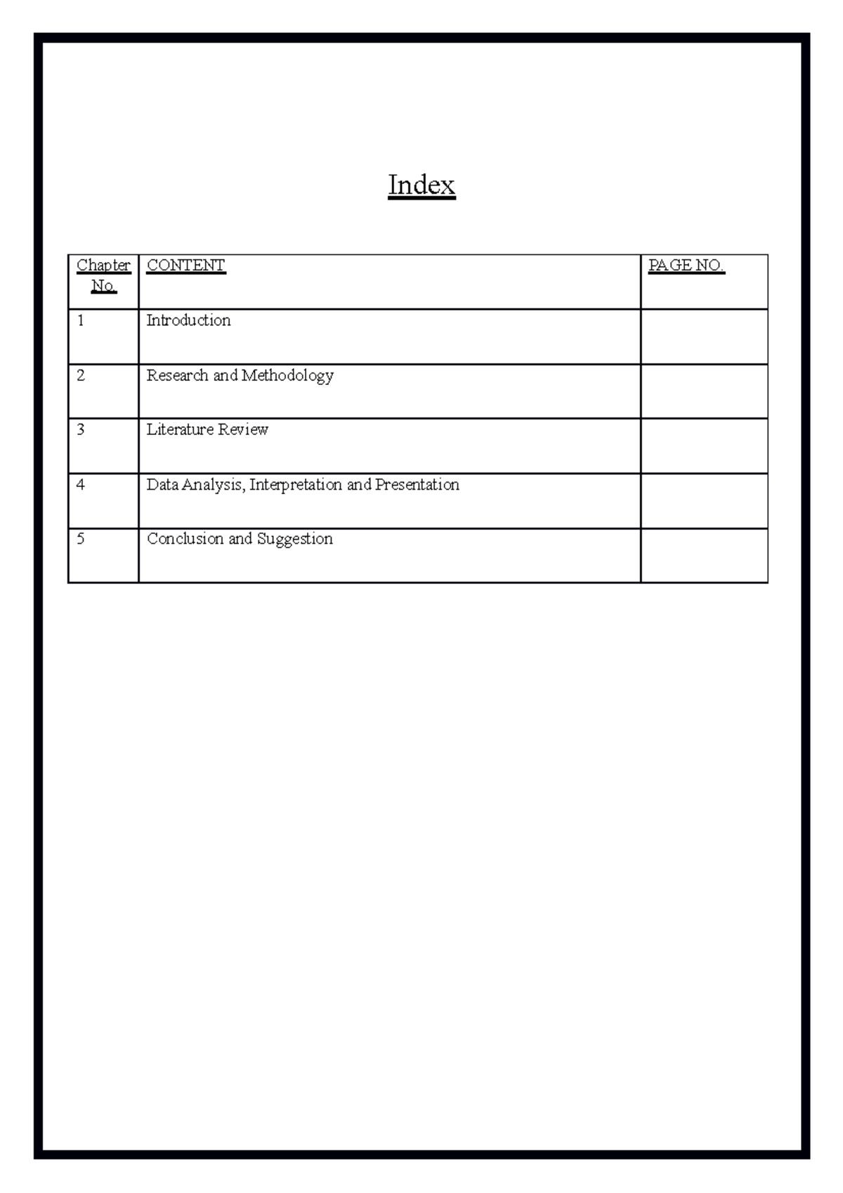 Anirudha Black Book Project - Index Chapter No. CONTENT PAGE NO. 1 ...