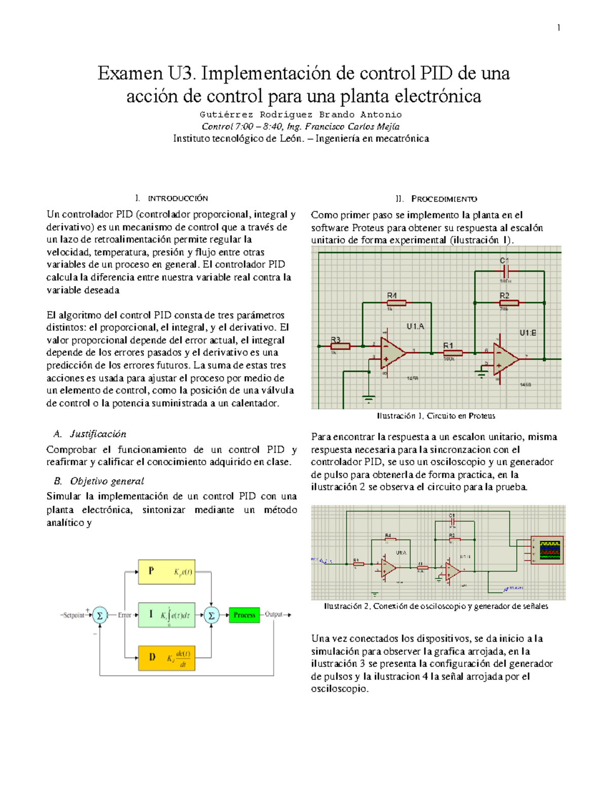 Examen de la Unidad 3 materia Control: Implementación de control PID de ...