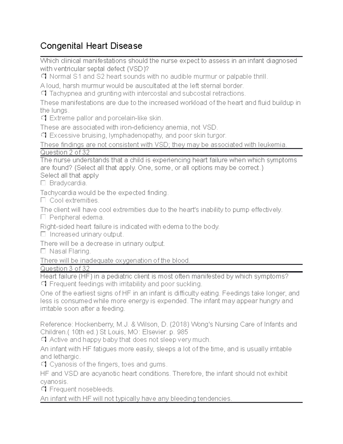 Congenital Heart Disease - Congenital Heart Disease Which clinical ...