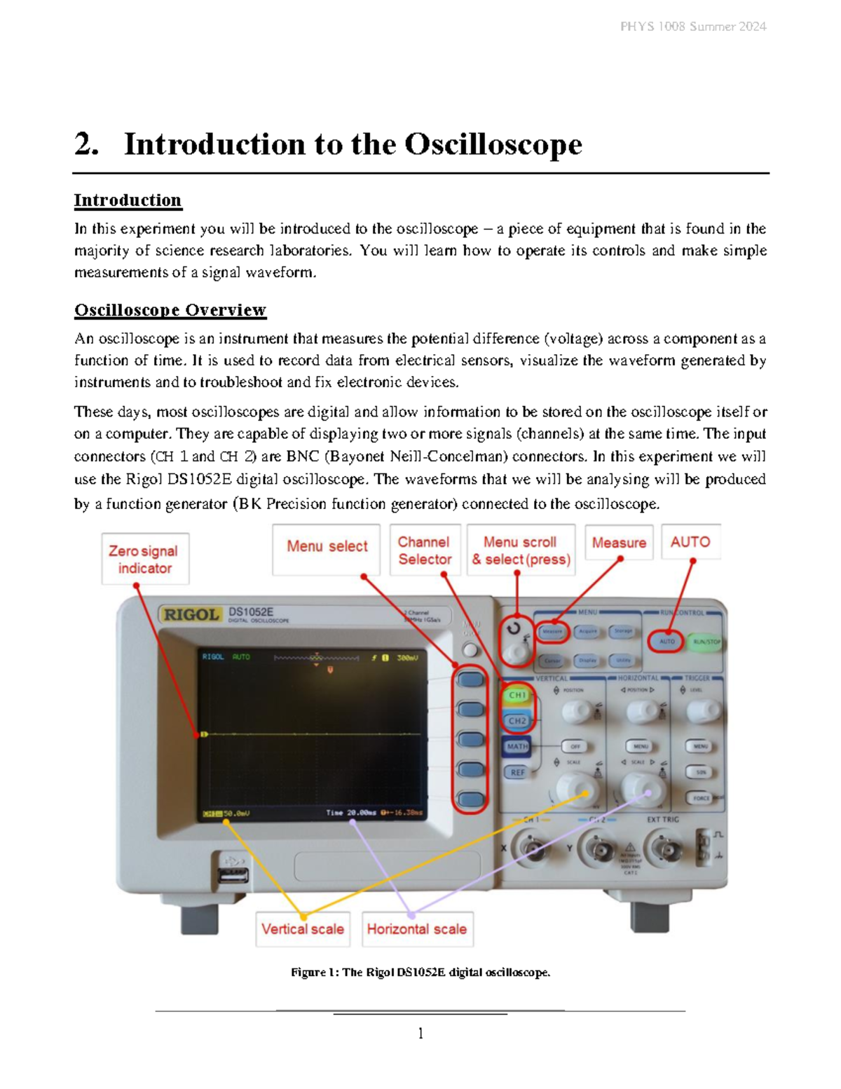 Oscilloscope Operation and Measurement Techniques - 2. Introduction to the Oscilloscope ...