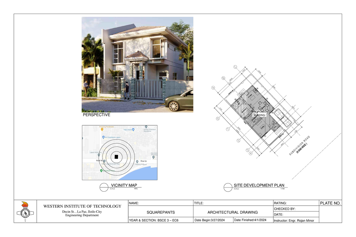 Squarepants 2 - residential house plan - PROPOSED PERSPECTIVE BUILDING ...