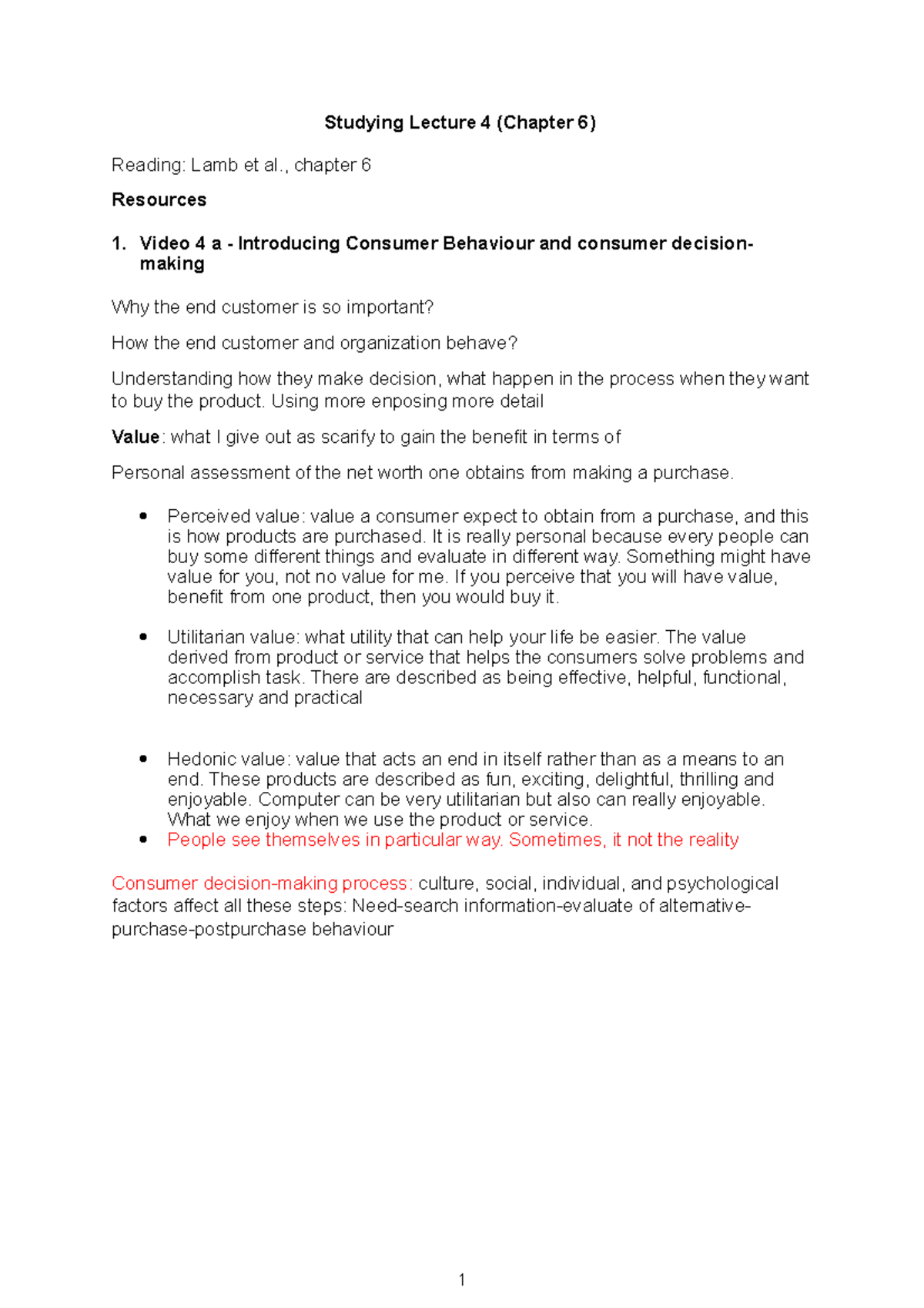 Studying Lecture 4 - Study material - Studying Lecture 4 (Chapter 6 ...