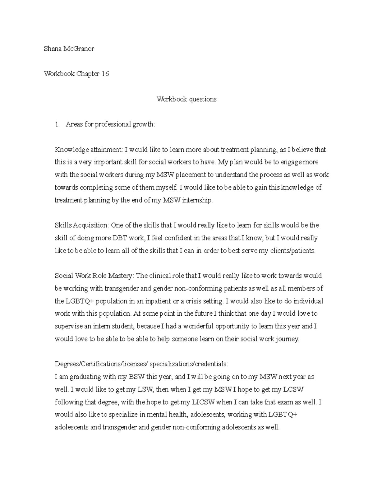 Chapter 16 workbook - Shana McGranor Workbook Chapter 16 Workbook ...