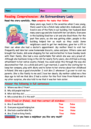 Present continuous tense mrs curious esl reading comprehension exercises worksheet - Hi! My name ...