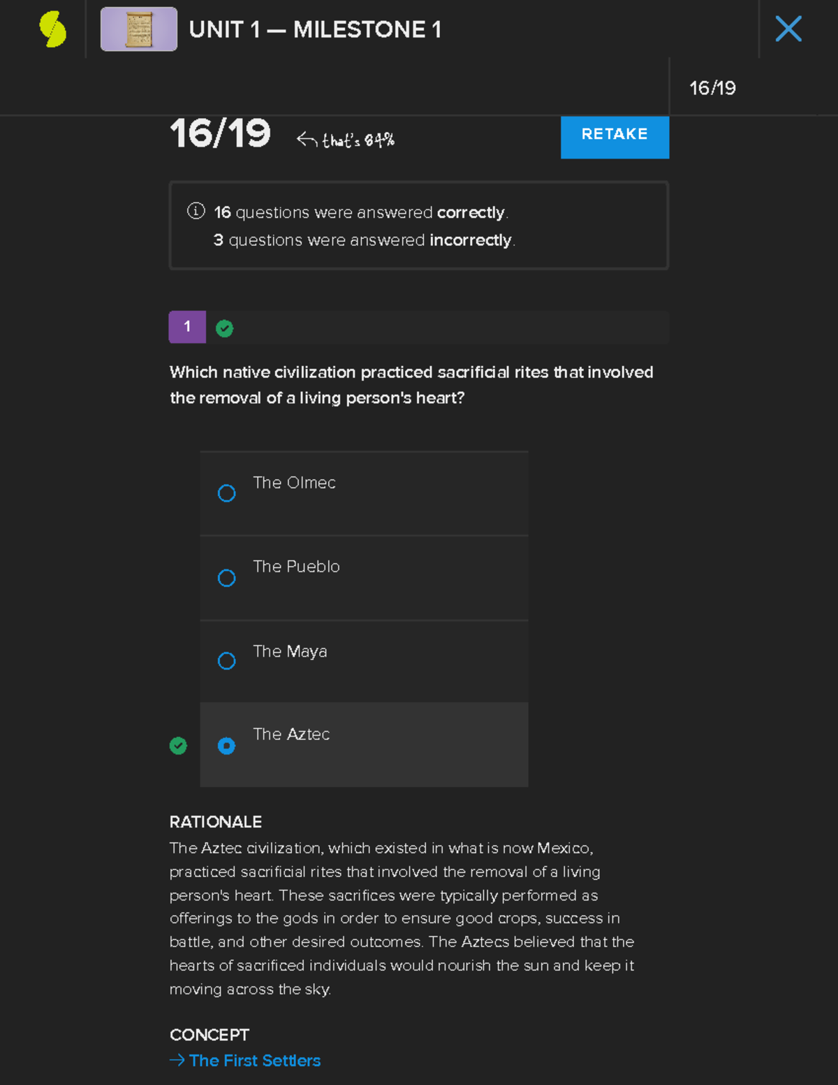 Sophia US History Milestone 1 - 1 CONCEPT → The First Settlers 16/19 ...