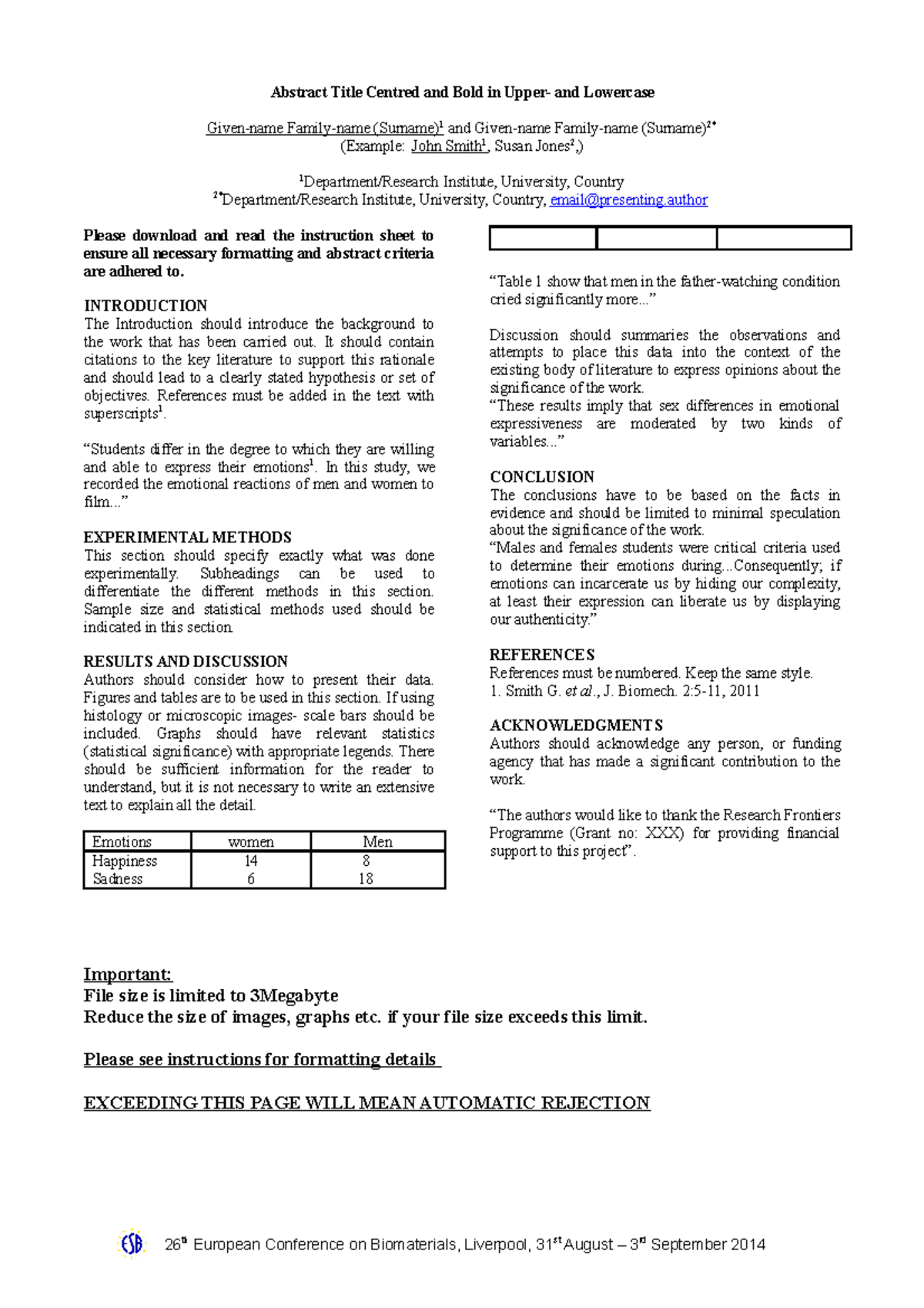 Abstract-template - Abstract-template - Abstract Title Centred and Bold ...