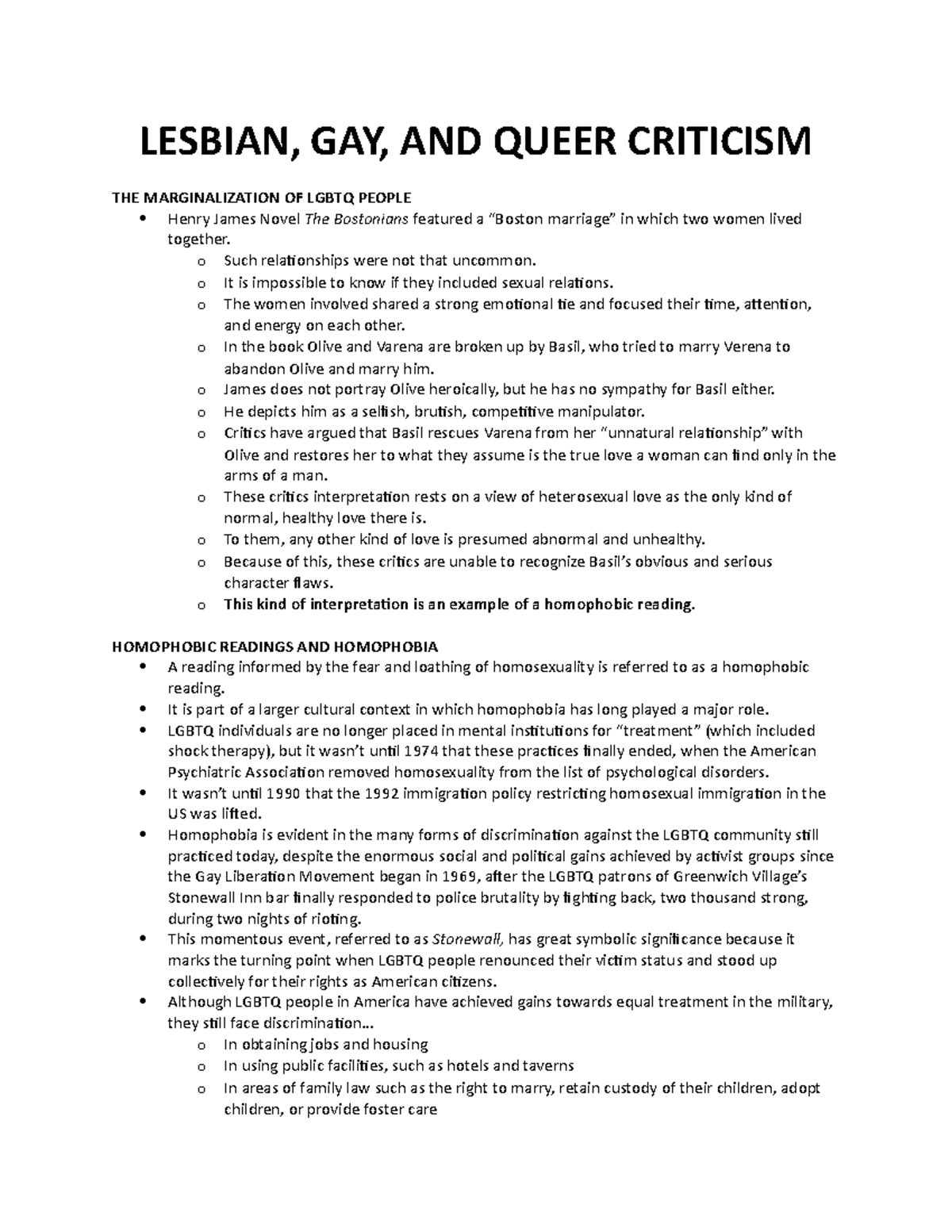 Lesbian, Gay, and Queer Criticism - LESBIAN, GAY, AND QUEER CRITICISM ...