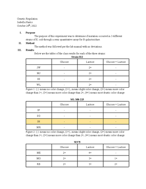 Unknown Bacterial identification Lab Report - Isabella Harris Unknown ...