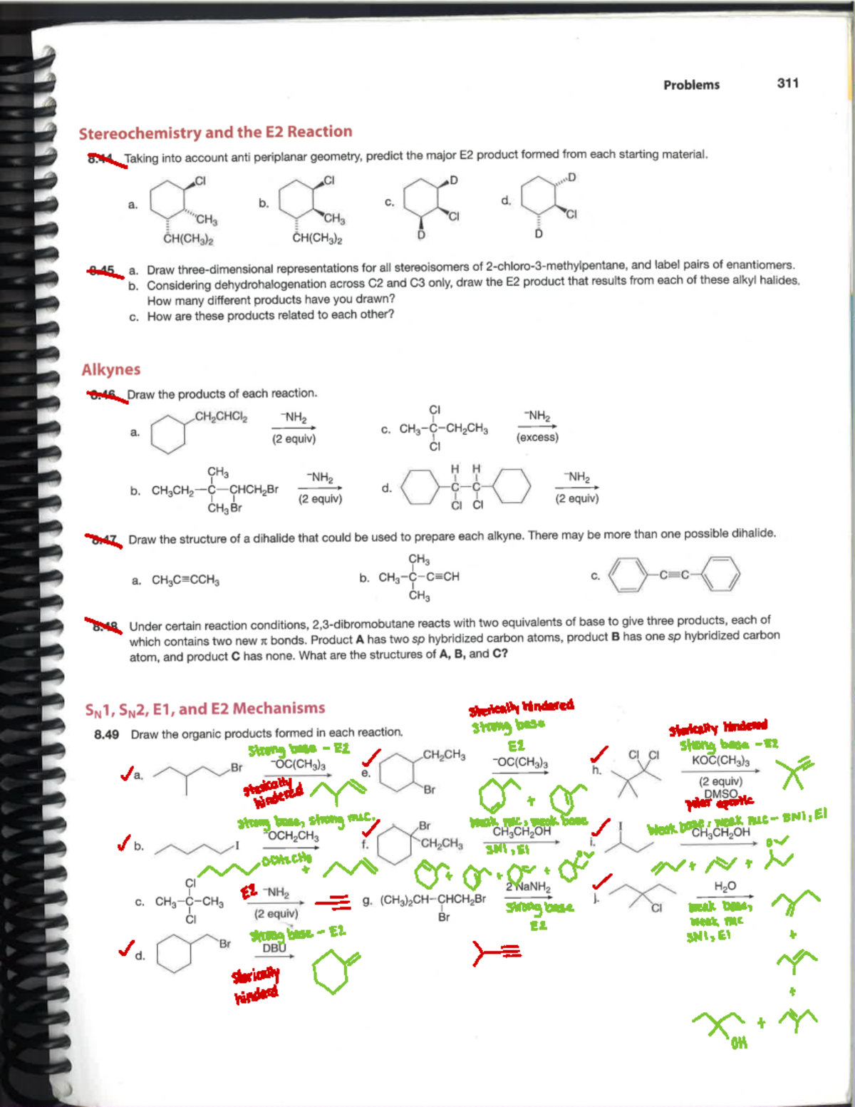 SN1 2C+SN2 2C+E1 2C+E2+Problem+Set - = = stericallyhindered strongbase ...