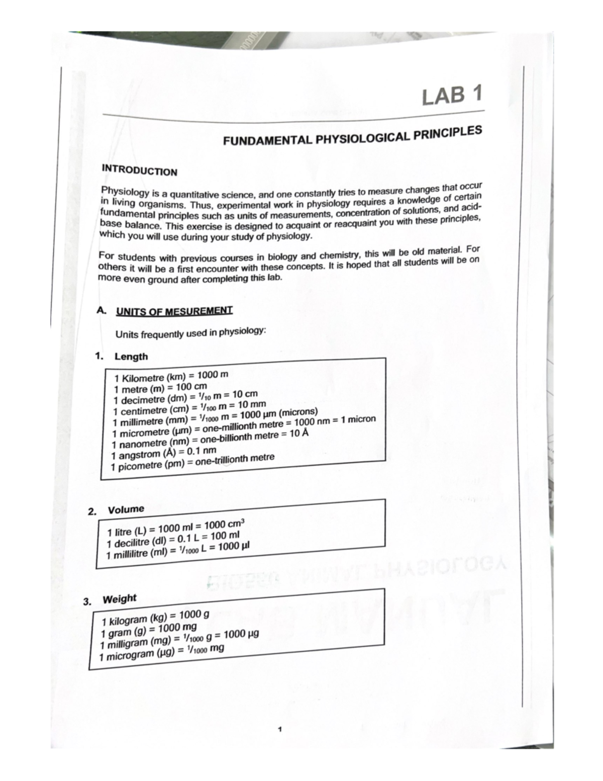 Fundamental Physiological Principles - Animal Physiology - Studocu
