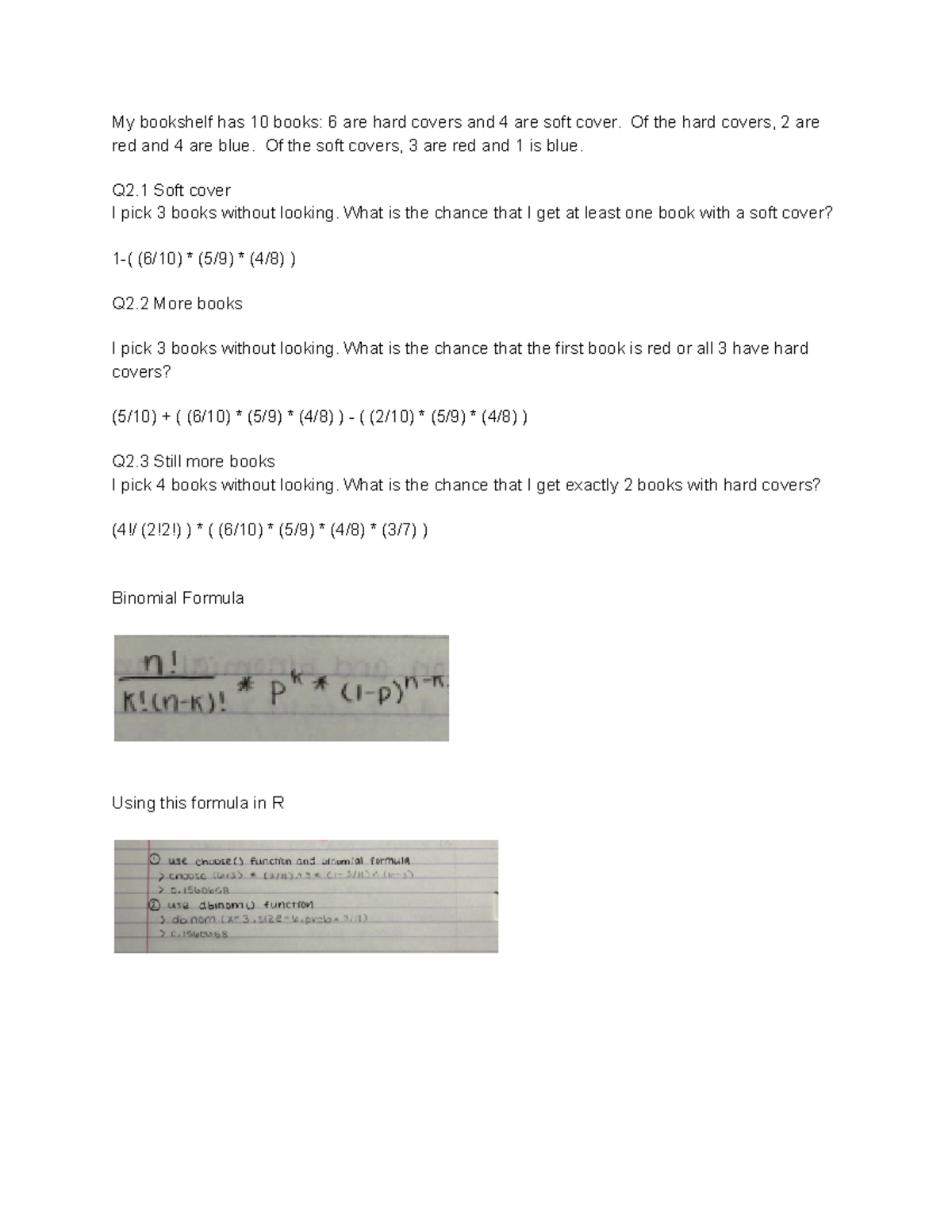 STAT Study Guide - My bookshelf has 10 books: 6 are hard covers and 4 ...