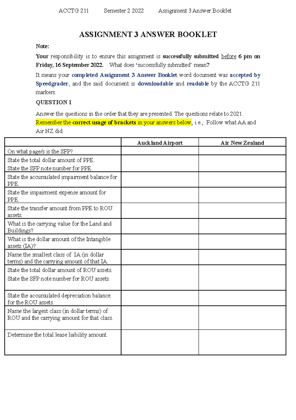 Assignment 3 Answer Booklet - ASSIGNMENT 3 ANSWER BOOKLET Note: Your ...