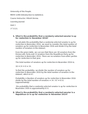 MATH 1280 - UoPeople - Introduction to Statistics - Studocu