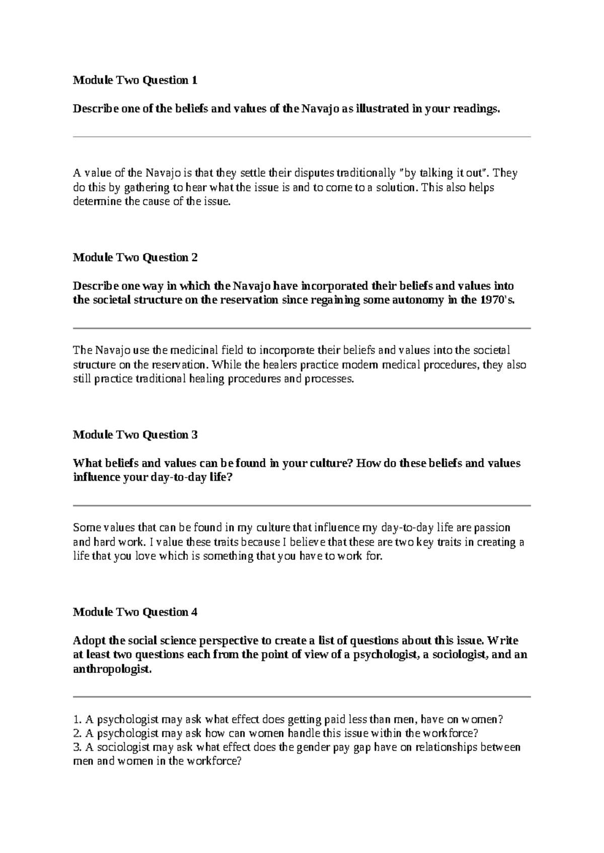 Michael Thomas SCS 200 Applied Social Sciences - Module Two Question 1 ...